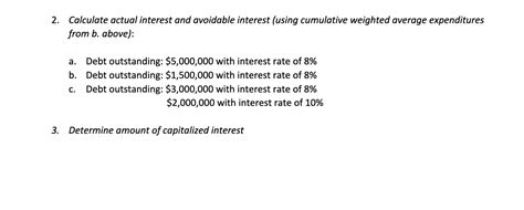 2 calculate actual interest and avoidable interest
