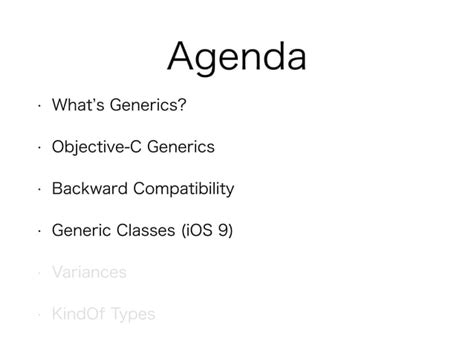 Objective C Generics Lt Version Ppt