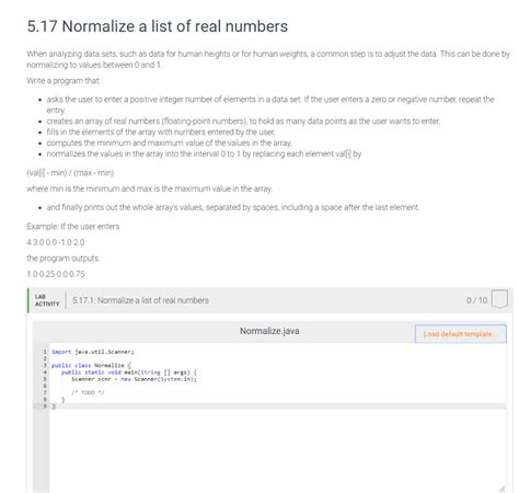 Solved 517 Normalize A List Of Real Numbers When Analyzing