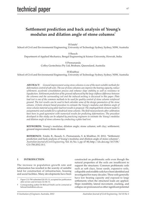 Pdf Settlement Prediction And Back Analysis Of Youngs Modulus And