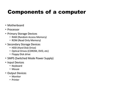 Computer System Hardware Components Pptx