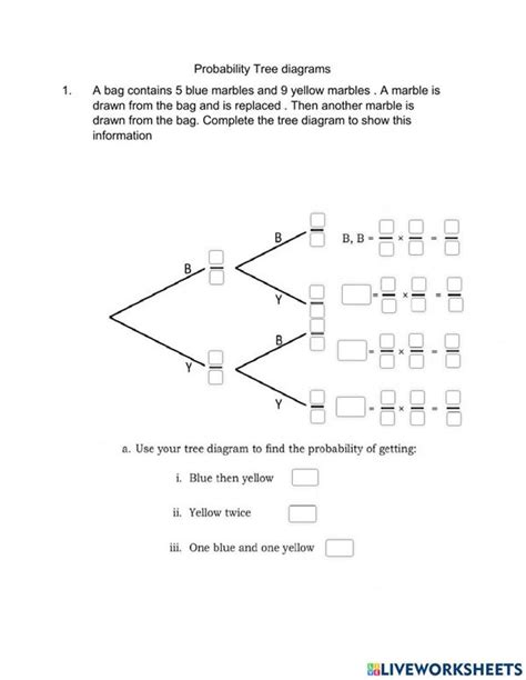 Probability Tree Diagram Worksheet And Answers