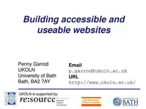 Ppt Building Accessible And Useable Websites Powerpoint Presentation