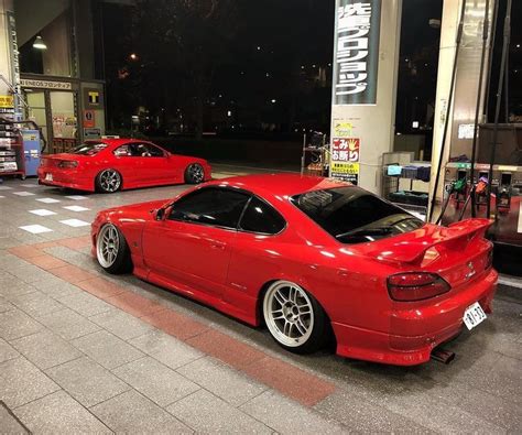 Nissan Silvia S15 Red Sports Cars At Gas Station