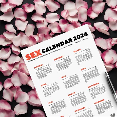 Sex Calendar 2024 Intimacy Tracker Printable Calendar Original T Idea Valentines Day T