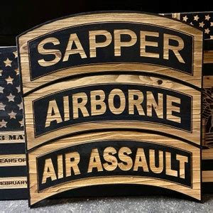 Army Tabs Laser Engraved Ranger Tab Airborne Tab Sapper Tab Mountain