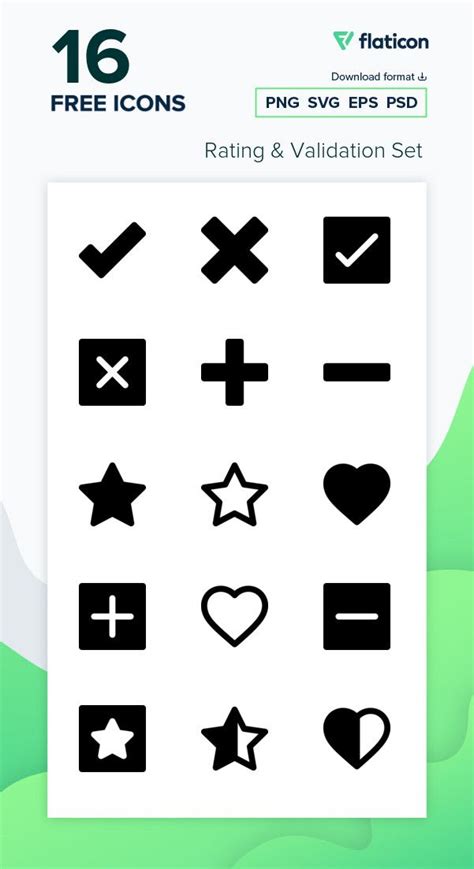 16 Free Icons Of Rating Validation Set Designed By Freepik Artofit