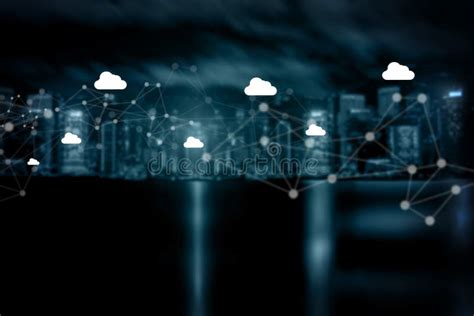 Cloud Computing Diagram Network Data Storage Technology Service Stock