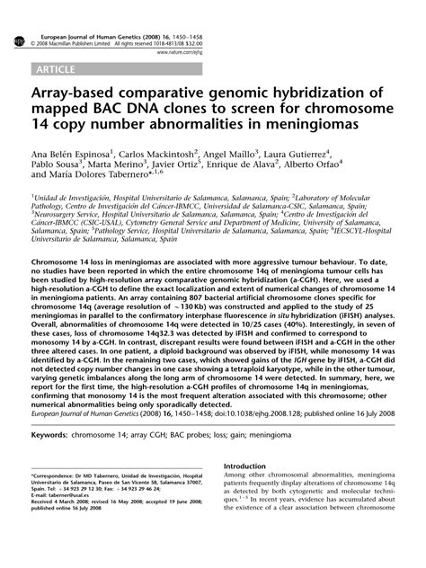 Array Based Comparative Genomic Hybridization Of Mapped Bac Dna Clones