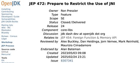 Jdk 24 功能：jep 472 為限制 Jni 做準備 Cyberjos Is Blogging 網路老喬的深聊漫談