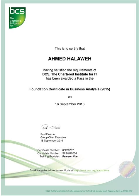 Bcs Certificate Ahmed Halaweh Pdf