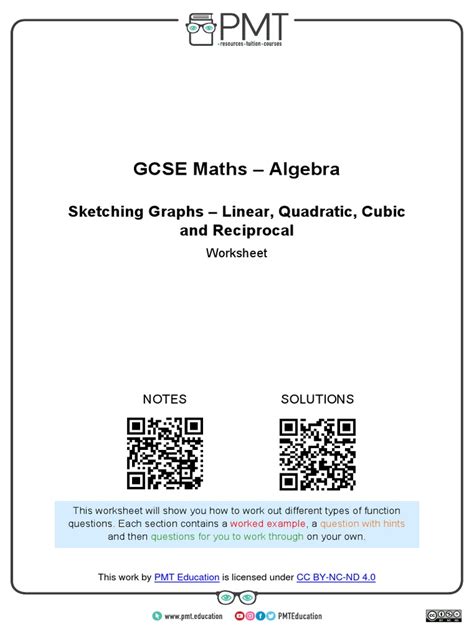D Sketching Graphs Linear Quadratic Cubic And Reciprocal Pdf