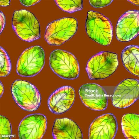 밝은 수채화 잎과 아름다운 손으로 그린 매끄러운 패턴 배경이나 질감 시장 상점 예술 스타일의 카페 디자인에 대한 귀여운 예술 장식 가을에 대한 스톡 벡터 아트 및 기타