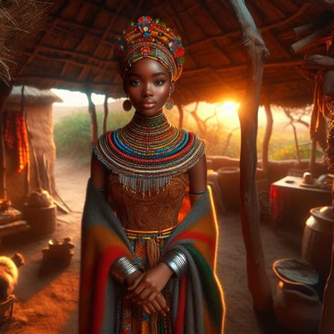 Stunning African Princess In Traditional Attire Ai Art Generator
