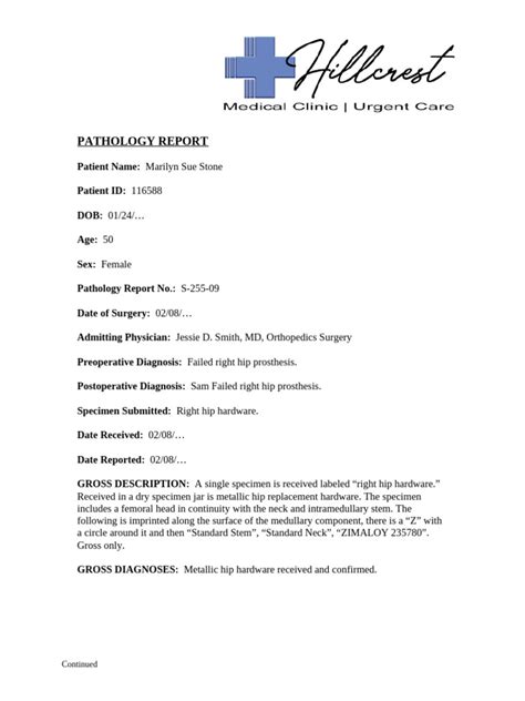 Pathology Report Pdf