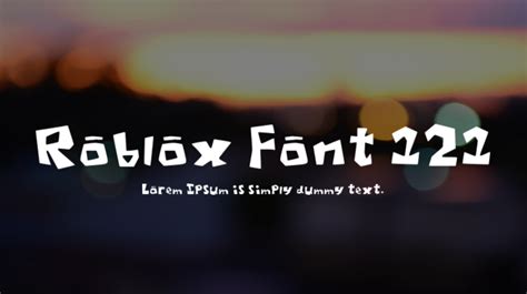 Roblox Font 121 Download Free For Desktop And Webfont