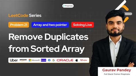 Day 21 Solving Leetcode Coding Problem Remove Duplicates From Sorted Array 150 Days