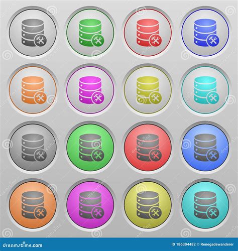 Database Maintenance Plastic Sunk Buttons Stock Illustration
