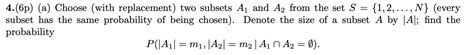 solved choose with replacement ﻿two subsets a1 ﻿and a2