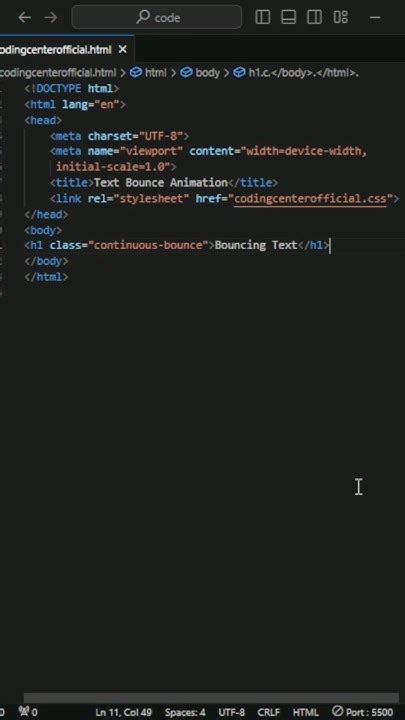 Text Bouncing Animation Htmlcss Codingtutorials Short Youtube