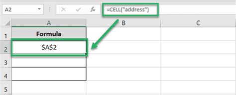 how to get cell address in excel address cell functions