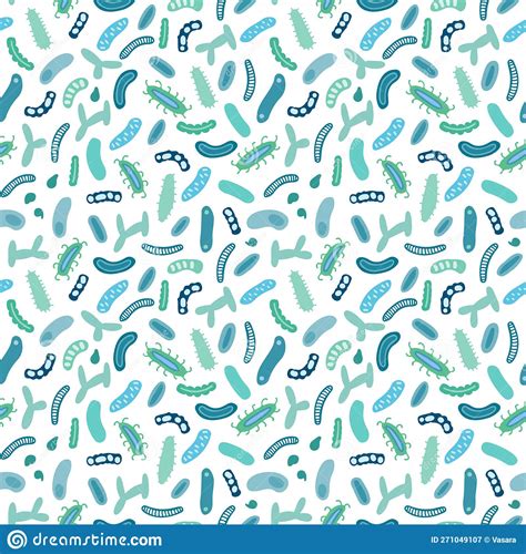 Seamless Pattern Of Molecules Cells Of Virus Bacteria Stock Vector Illustration Of Protozoa
