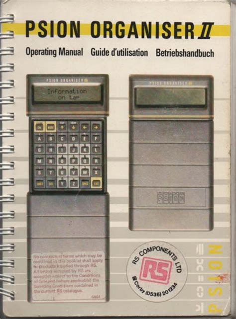 Psion Organiser Ii Operating Manual Manual Computing History