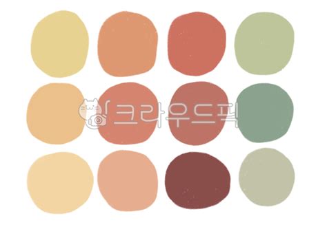 팔레트 조약돌 동그라미 일러스트 가랜드 사진이미지일러스트캘리그라피 지우쌤작가