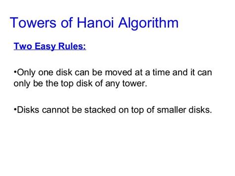 Towers Hanoi Algorithm
