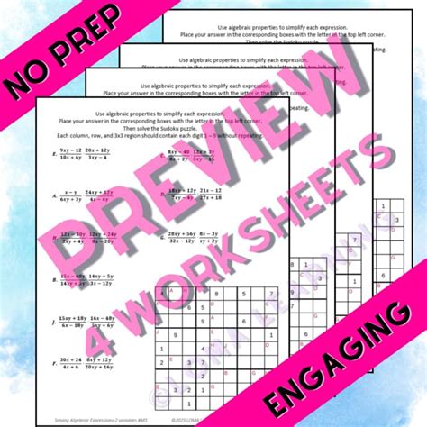Factor And Simplify Rational Expressions With Two Variables Sudoku
