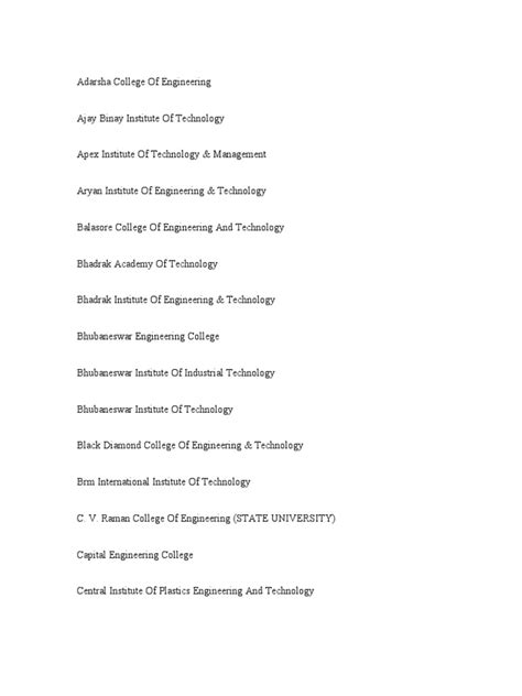 Bput Colleges List Pdf Engineering Science