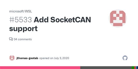 Add Socketcan Support · Issue 5533 · Microsoftwsl · Github