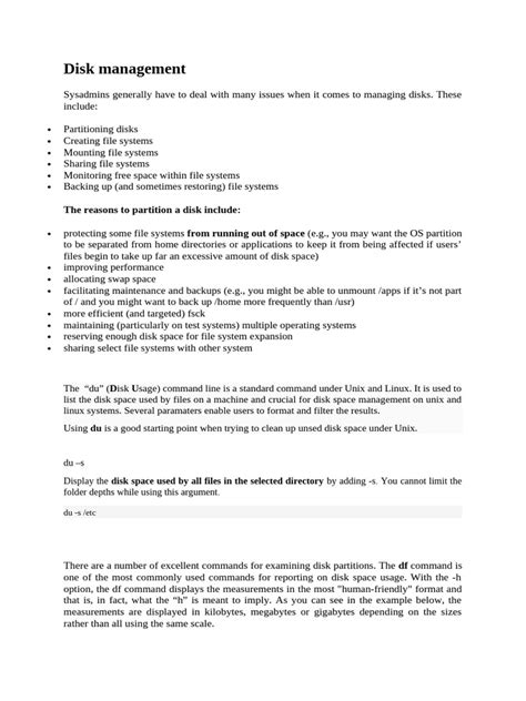 Disk Management Pdf File System Computer File