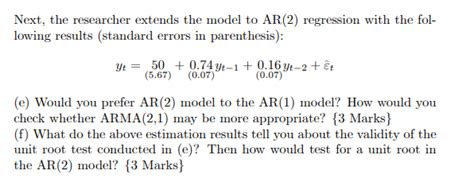 Next The Researcher Extends The Model To Ar2