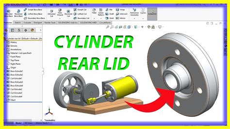 HOW TO MAKE CYLINDER REAR LID IN SOLIDWORKS STEAM ENGINE YouTube