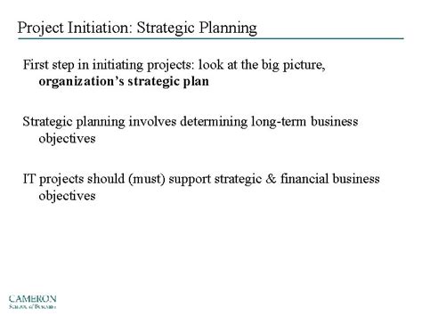 It Project Management Selecting Projects Project Initiation Strategic