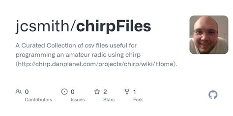 github jcsmith chirpfiles a curated collection of csv files useful for programming an amateur