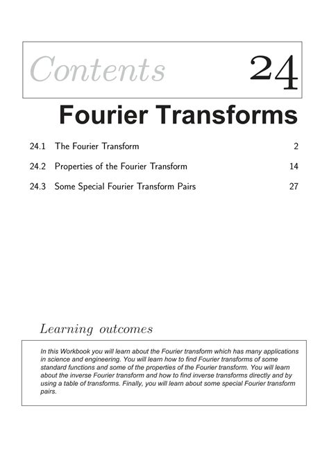 Solution Fourier Transforms Basics Studypool