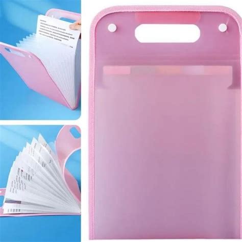 Jual Tas File Handle Warna Transparan Anti Air Multi Layer Folder Tas File 13 Sekat Map Tas