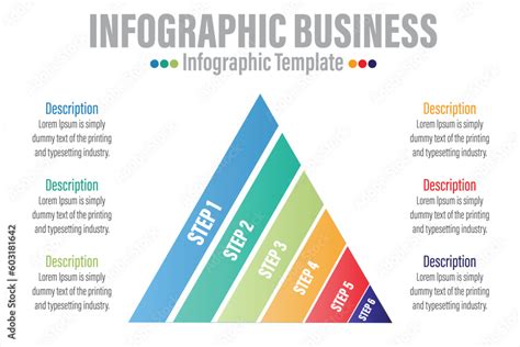 Infographic Template For Business 6 Steps Modern Mindmap Pyramid Level