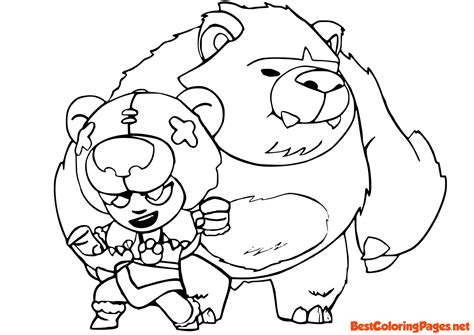 Brawl Stars Nita Coloring Sheet Free Printable Coloring Pages