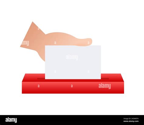 Hand Puts Vote Bulletin Into Vote Box Voting Concept Ballot Box Vector Stock Illustration