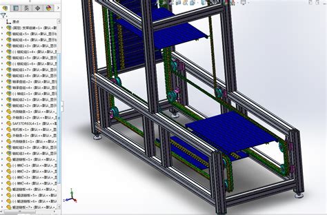 L型连续提升机3D模型图纸 Solidworks设计 KerYi