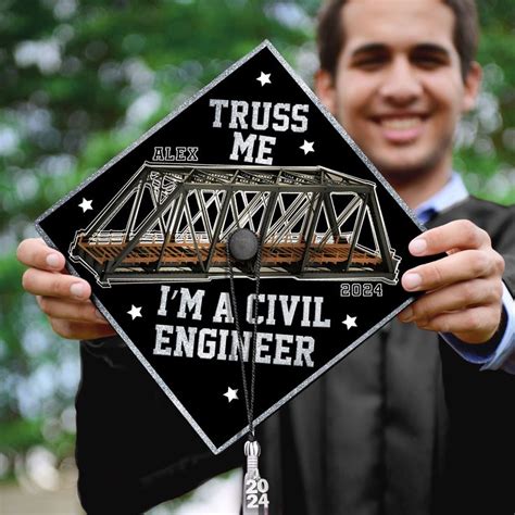 Personalized Civil Engineer Graduation Cap Custom Engineer Cap