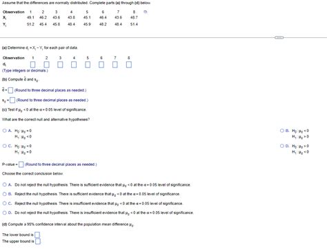 Solved Assume That The Differences Are Normally Distributed Chegg