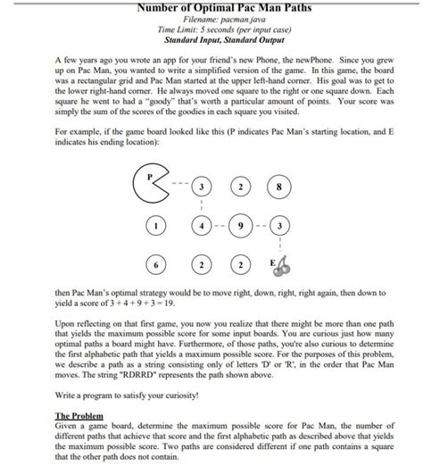 Number Of Optimal Pac Man Paths Filename Pacman Java Chegg