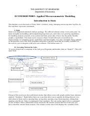 Stata Handout Pdf THE UNIVERSITY OF MELBOURNE Department Of