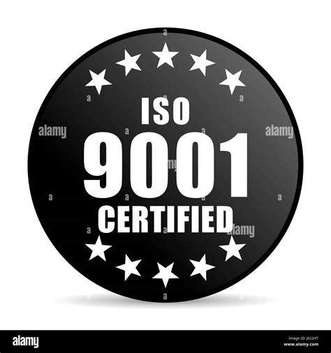 Iso 9001 Black Color Web Design Round Internet Icon On White Background