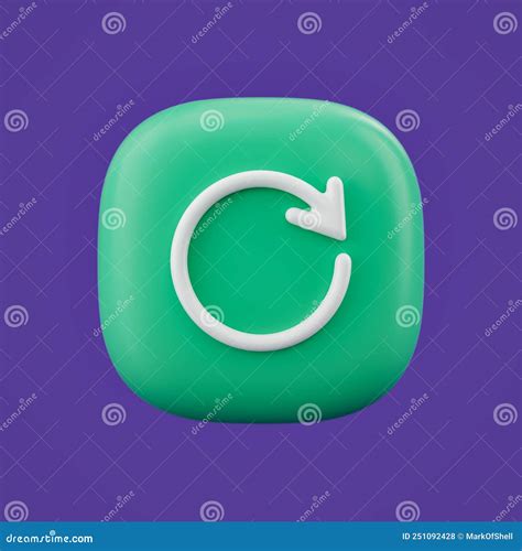 Refresh 3d Icon On A Green Button Outline Energy And Environment Icon