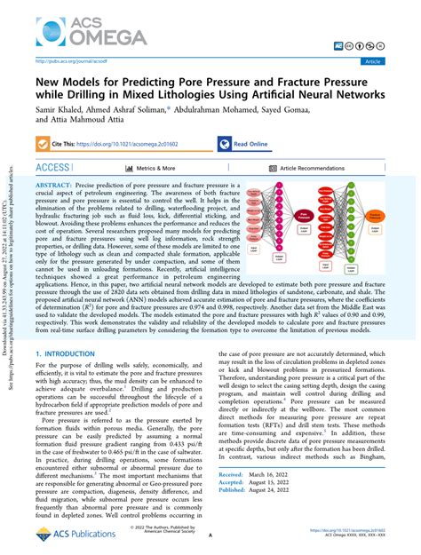 Pdf New Models For Predicting Pore Pressure And Fracture Pressure